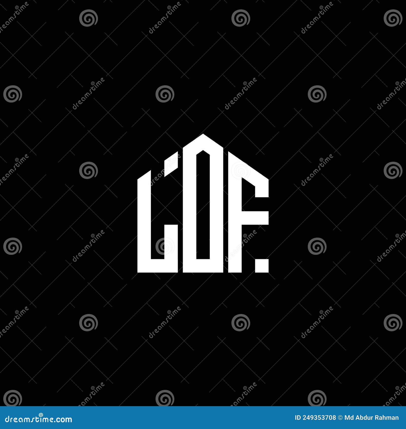 LOF Letter Logo Design on BLACK Background. LOF Creative Initials ...