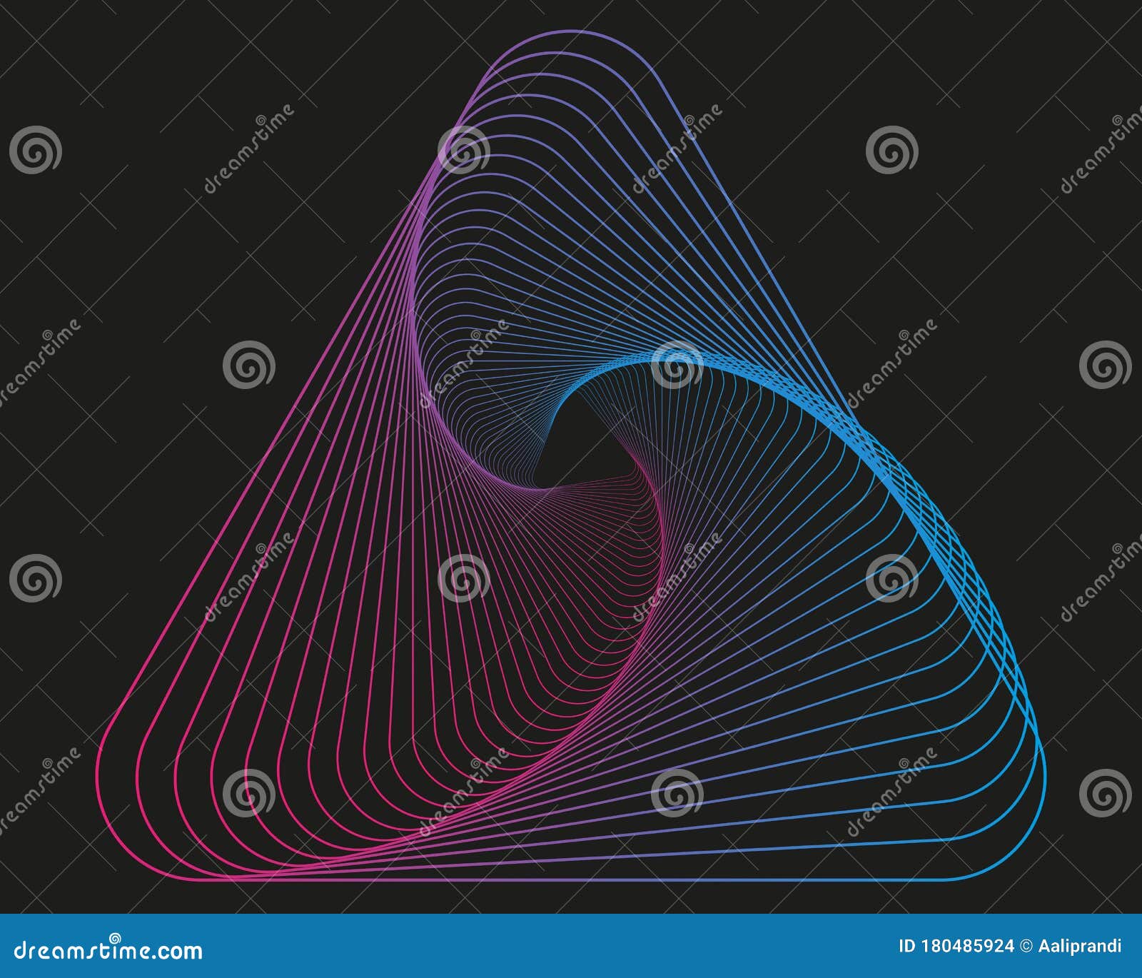Dynamic Line Art. Geometric Shapes with a Color Gradient from Blue To ...