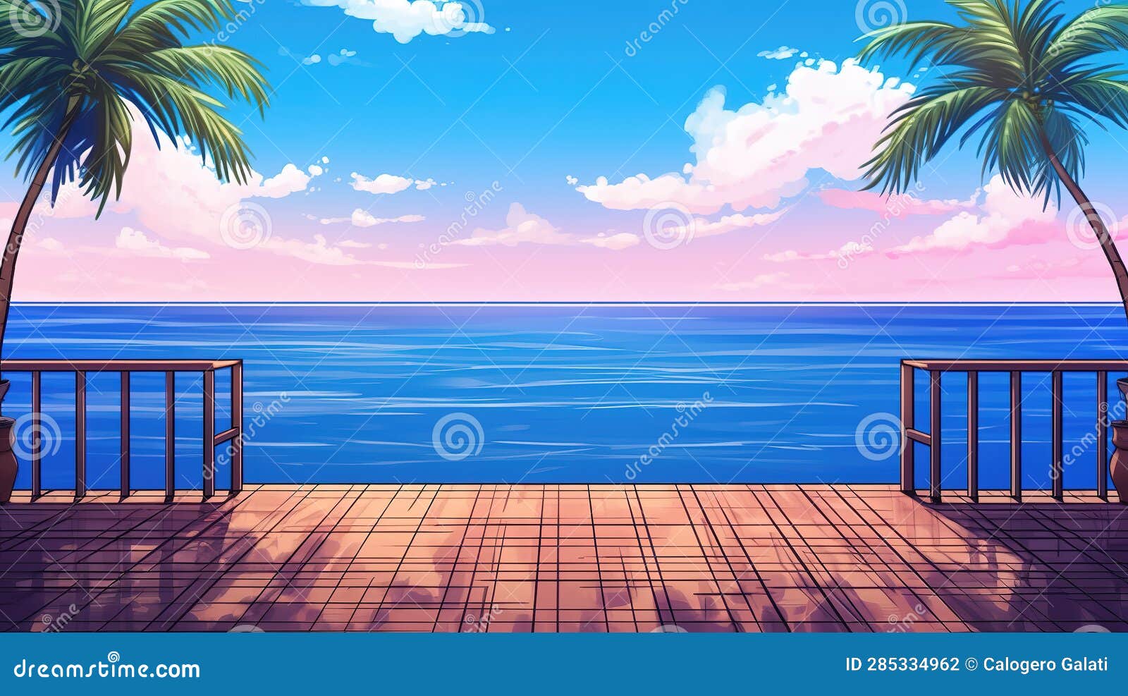 A Lofi Inspired Calm and Relax Beach Scene in Anime Style, Ai Generated ...