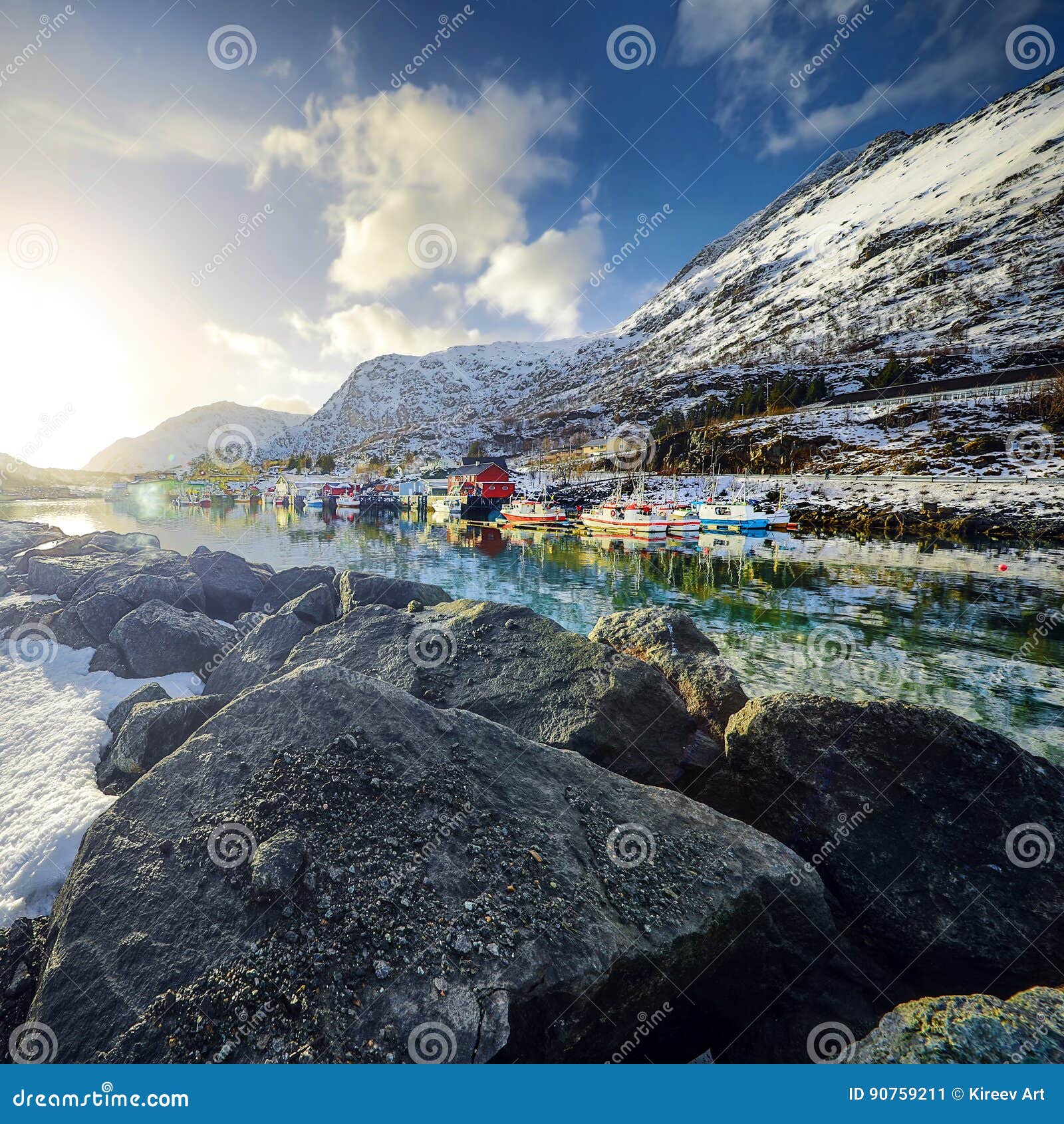 Lofoten Islands. Beautiful Norway Spring Landscape. Stock Image - Image ...