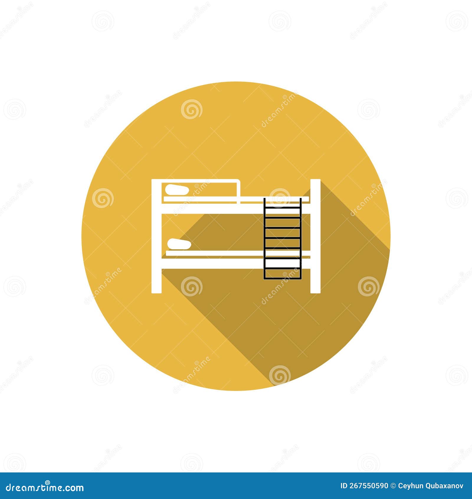 Loft Bed, Flat Icons in Circles with Long Shadows Vector Illustration ...