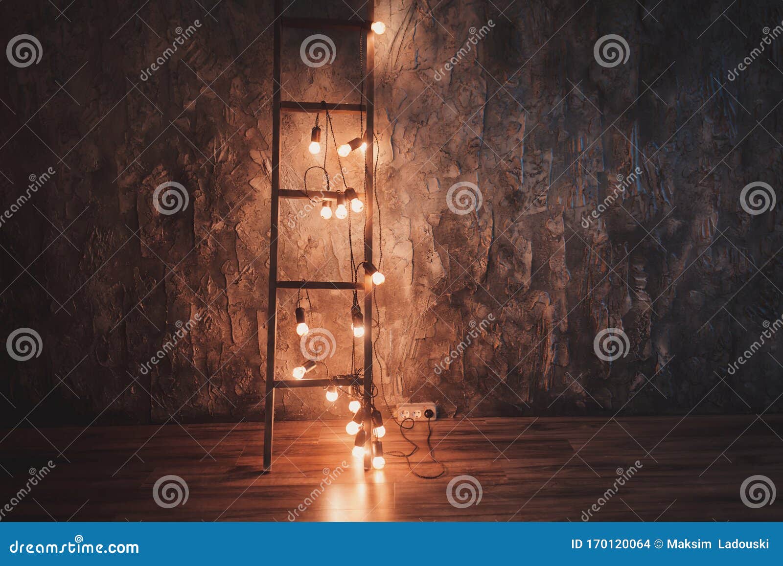 Loft Interior. Vintage Light Source Lamps Stock Photo - Image of ...
