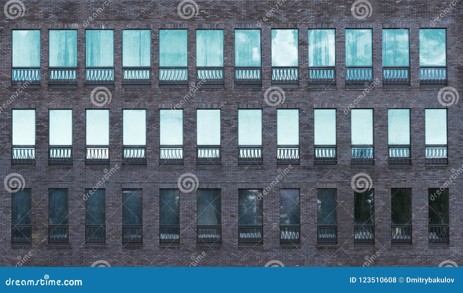 Loft Modern Brick Facade of the Building. Architectural Elements Stock ...