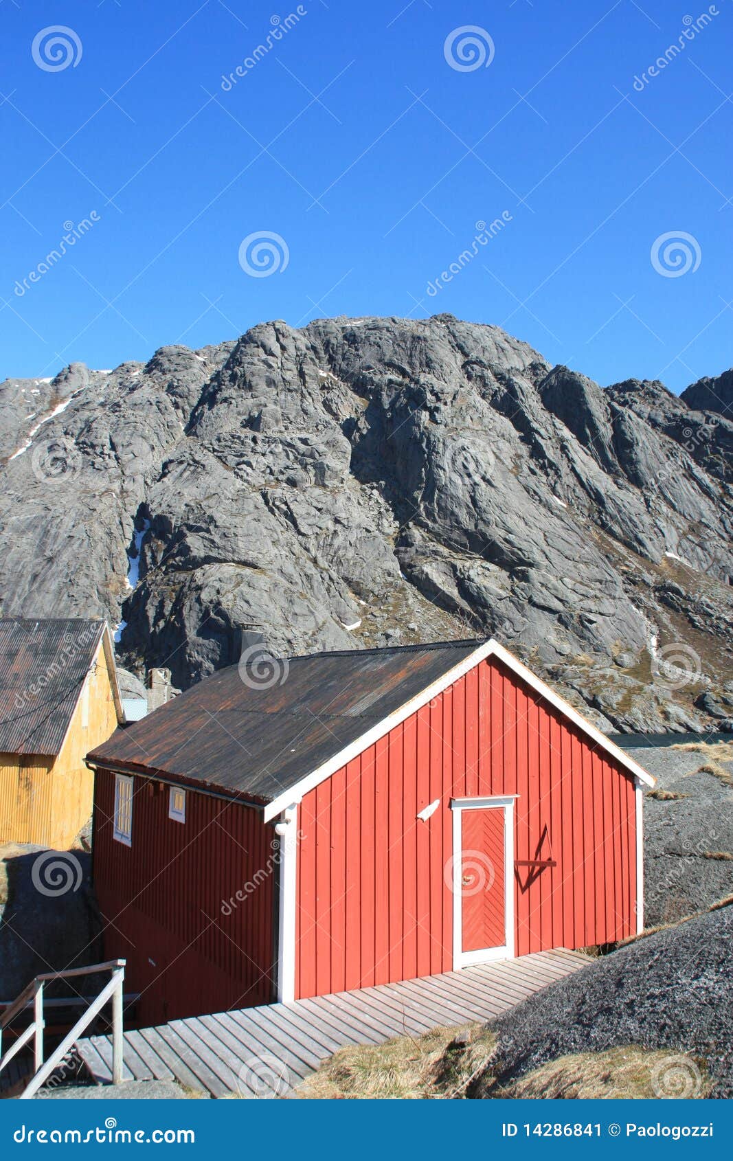 Loft and Rorbuer in Nusfjord Stock Image - Image of enlighted ...