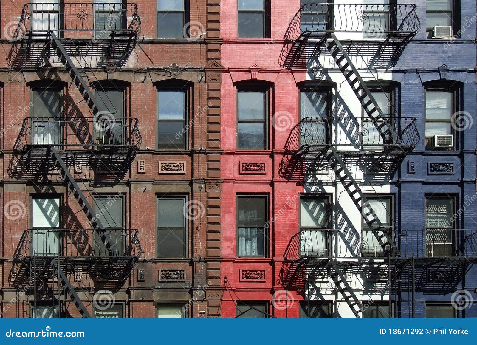 Lofts with fire escapes stock photo. Image of white, blue - 18671292