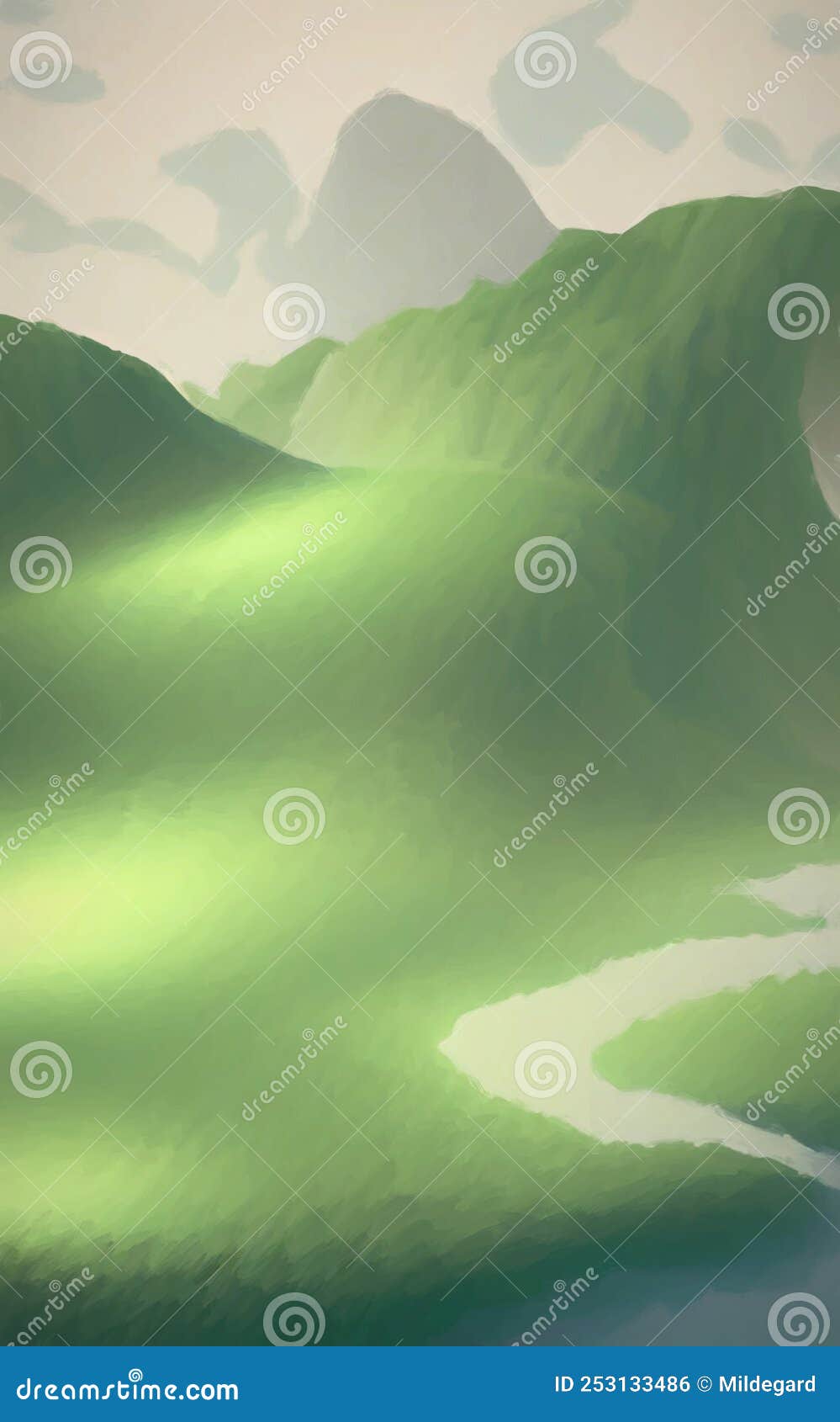 Lofty Mountains - Abstract Digital Art Stock Illustration ...