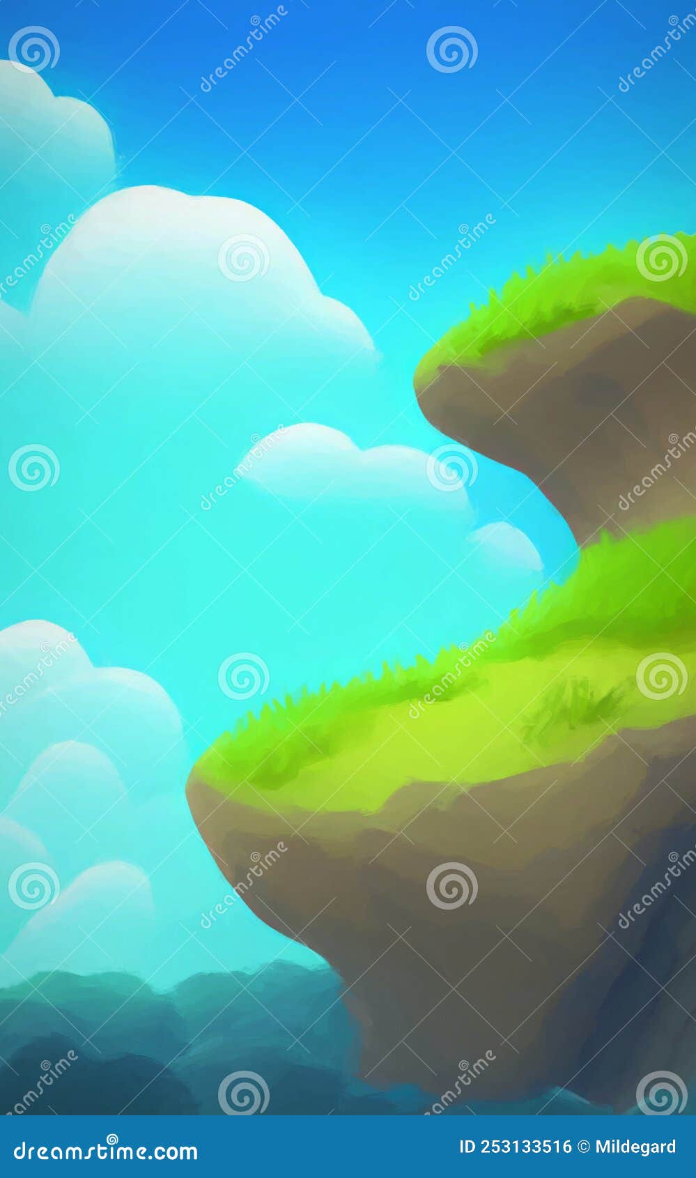 Lofty Mountains - Abstract Digital Art Stock Illustration ...