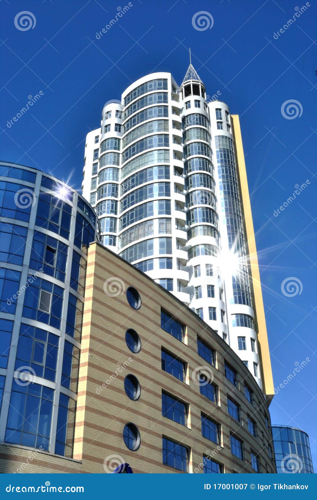 The Lofty White Building is Against Dark Blue Sky Stock Image - Image ...