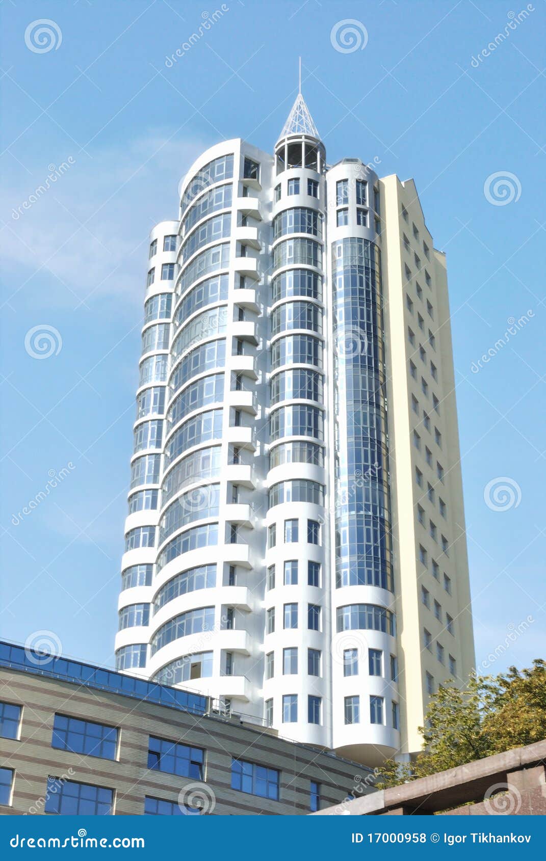 The Lofty White Building is Against Light Blue Sky Stock Photo - Image ...