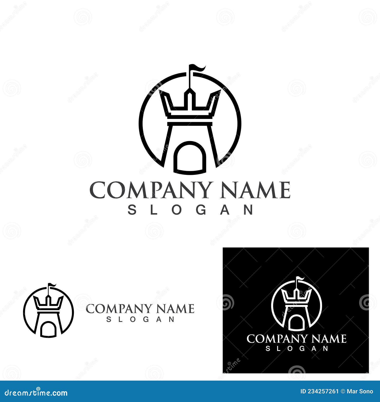 Logótipo Da Fortaleza E Modelo De Vetor De Símbolo Ilustração do Vetor ...