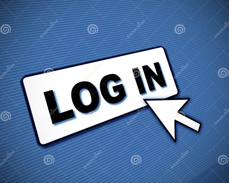 Log-in box and arrow stock illustration. Illustration of precaution ...