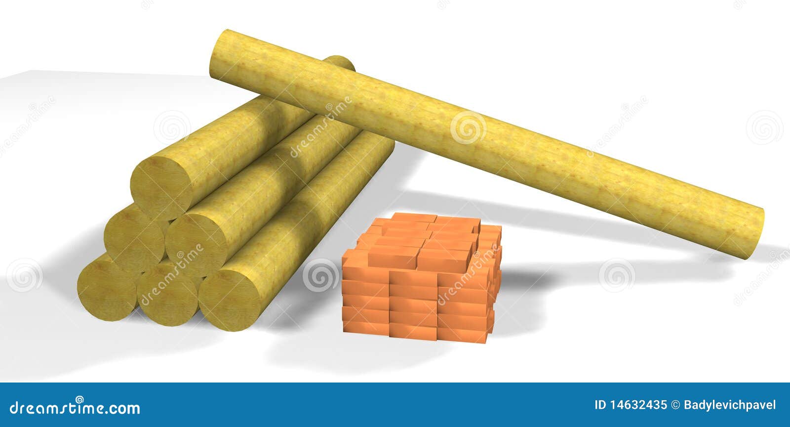 Log and brick stock illustration. Illustration of paralleled - 14632435