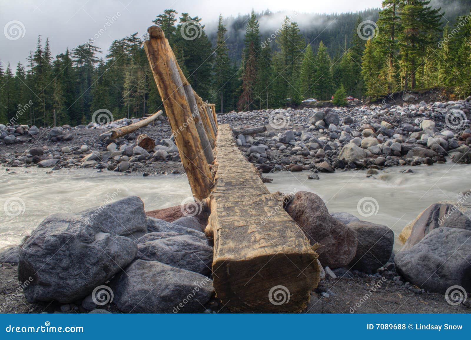 Log Bridge stock photo. Image of landscape, rock, tree - 7089688