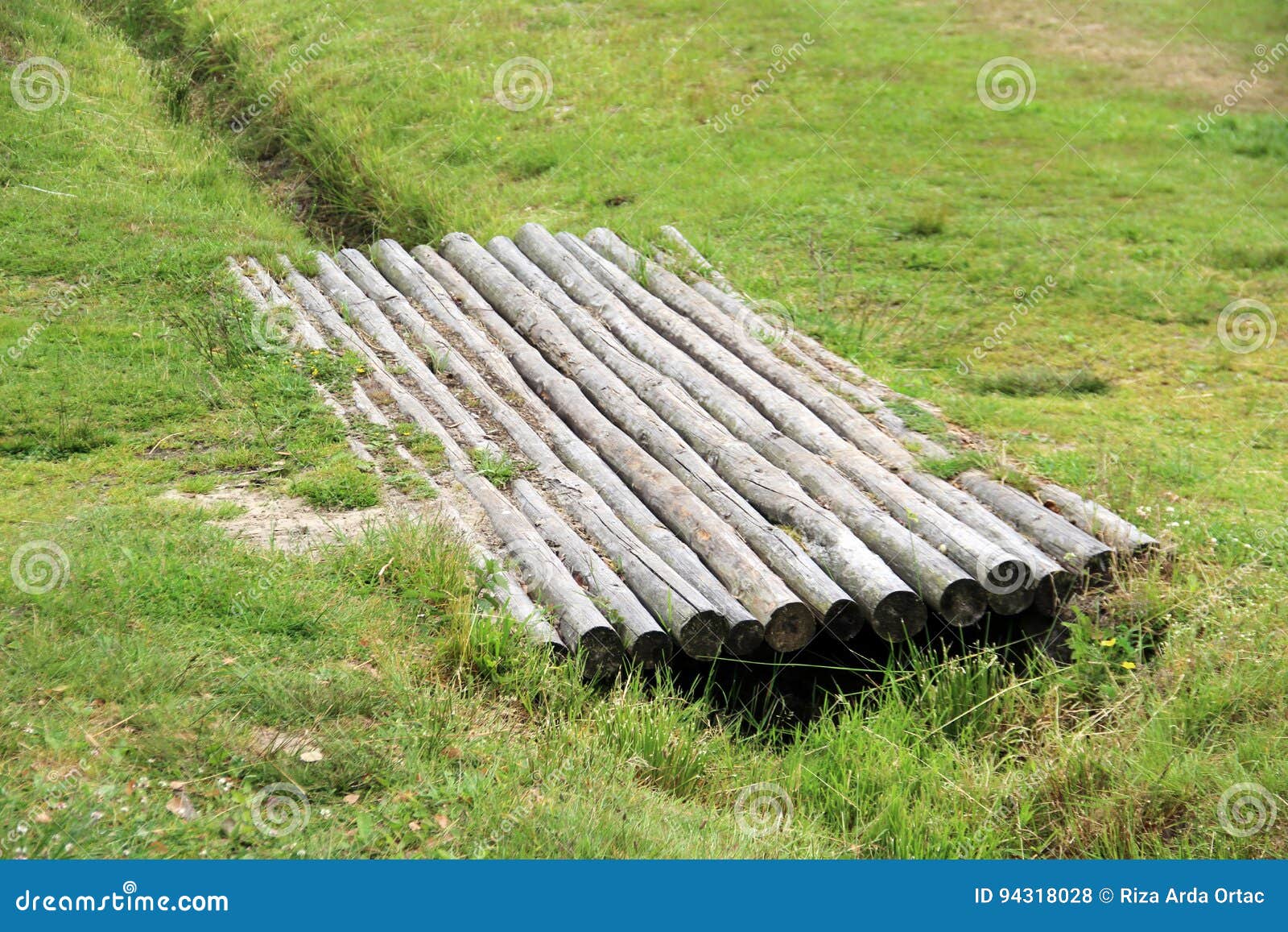 Log Bridge stock photo. Image of people, built, structure - 94318028