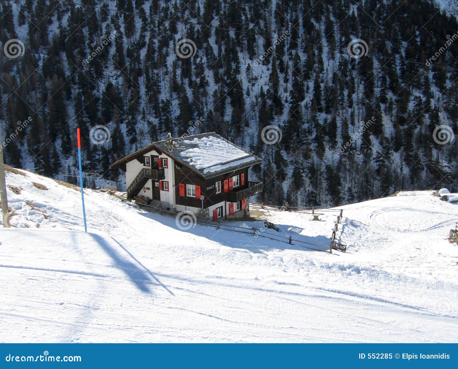 A log cabin in the Alps stock image. Image of cold, alpine - 552285