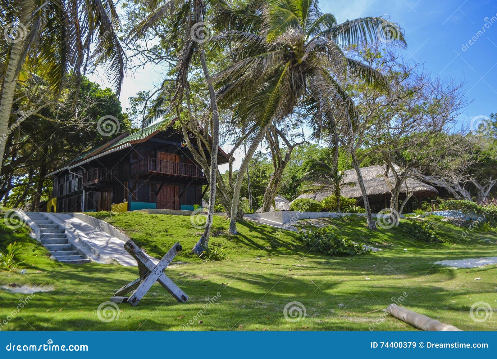 Log cabin at the beach stock image. Image of summer, rosario - 74400379