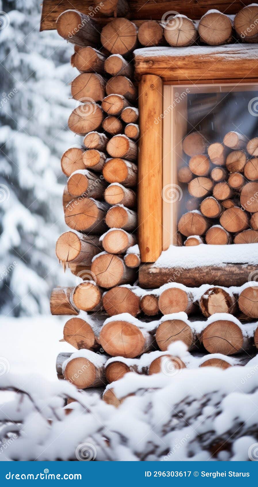 A Log Cabin is Made Out of Logs, AI Stock Image - Image of heap ...