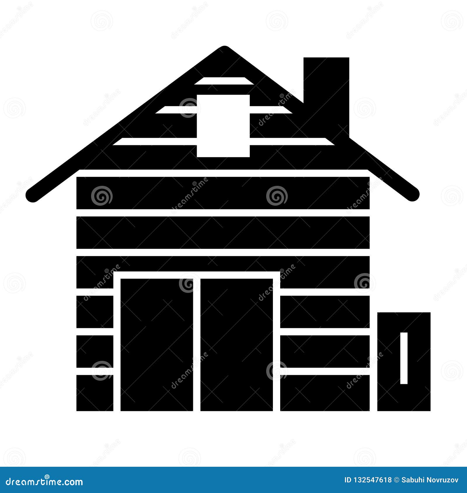Log Cabin Solid Icon. Lining Cottage Vector Illustration Isolated on ...