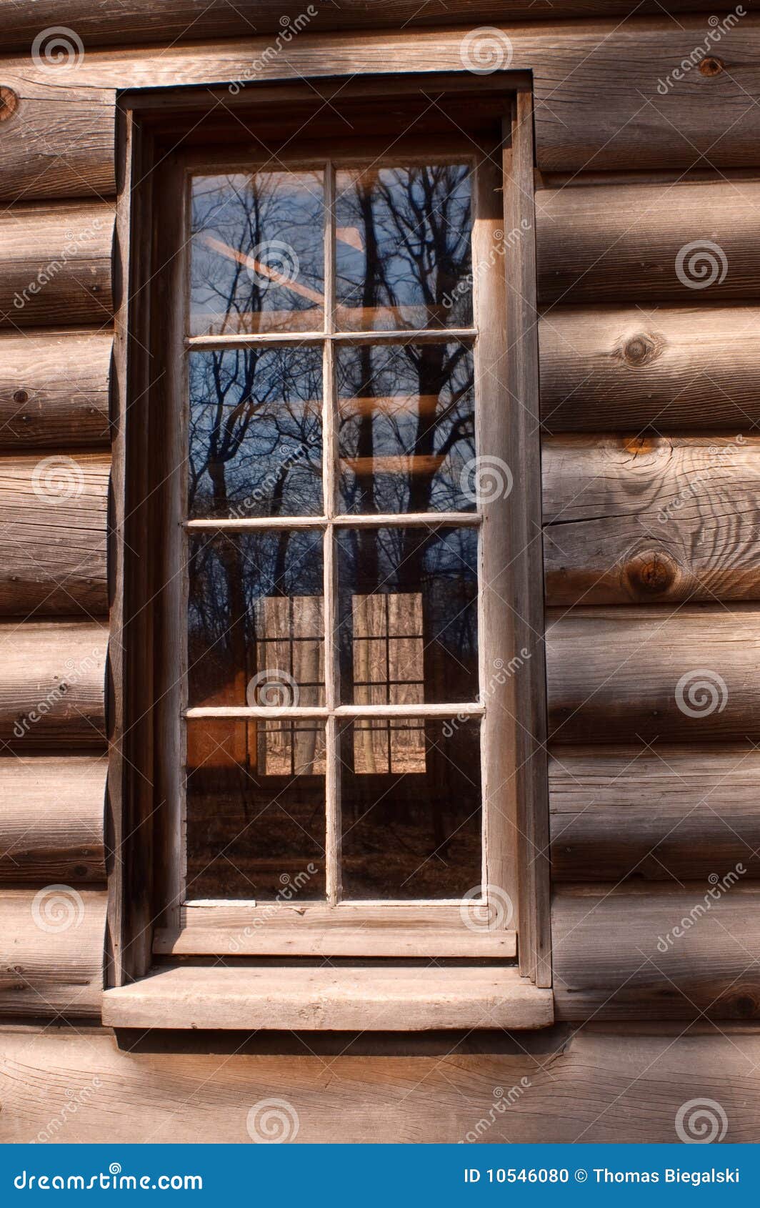 Old Log Cabin Window Royalty-Free Stock Image | CartoonDealer.com #18146710