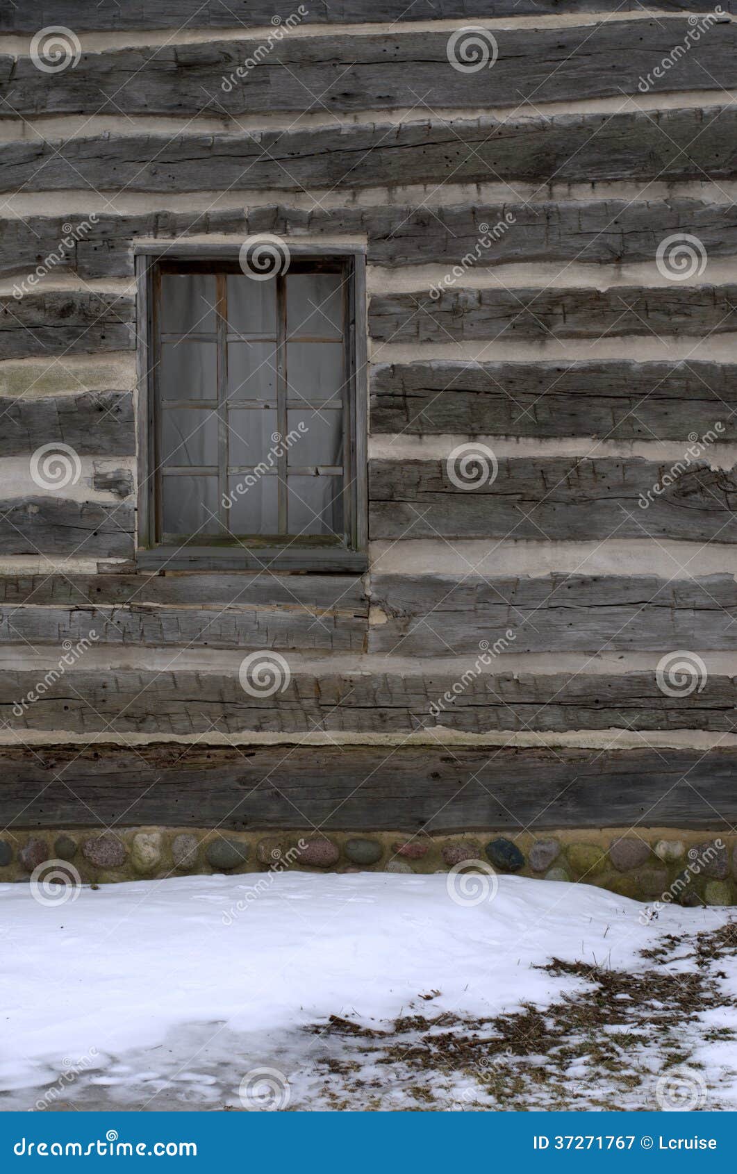 Log cabin window stock image. Image of detail, winter - 37271767