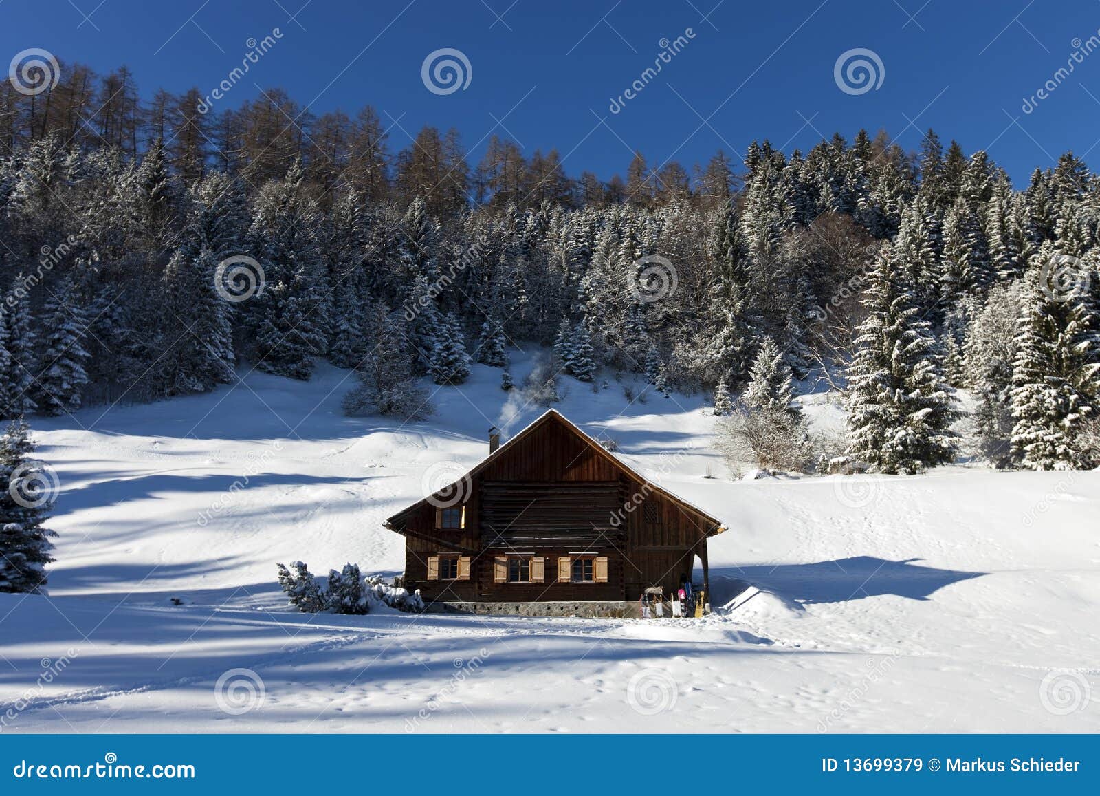 Log cabin in winter stock image. Image of climate, industry - 13699379
