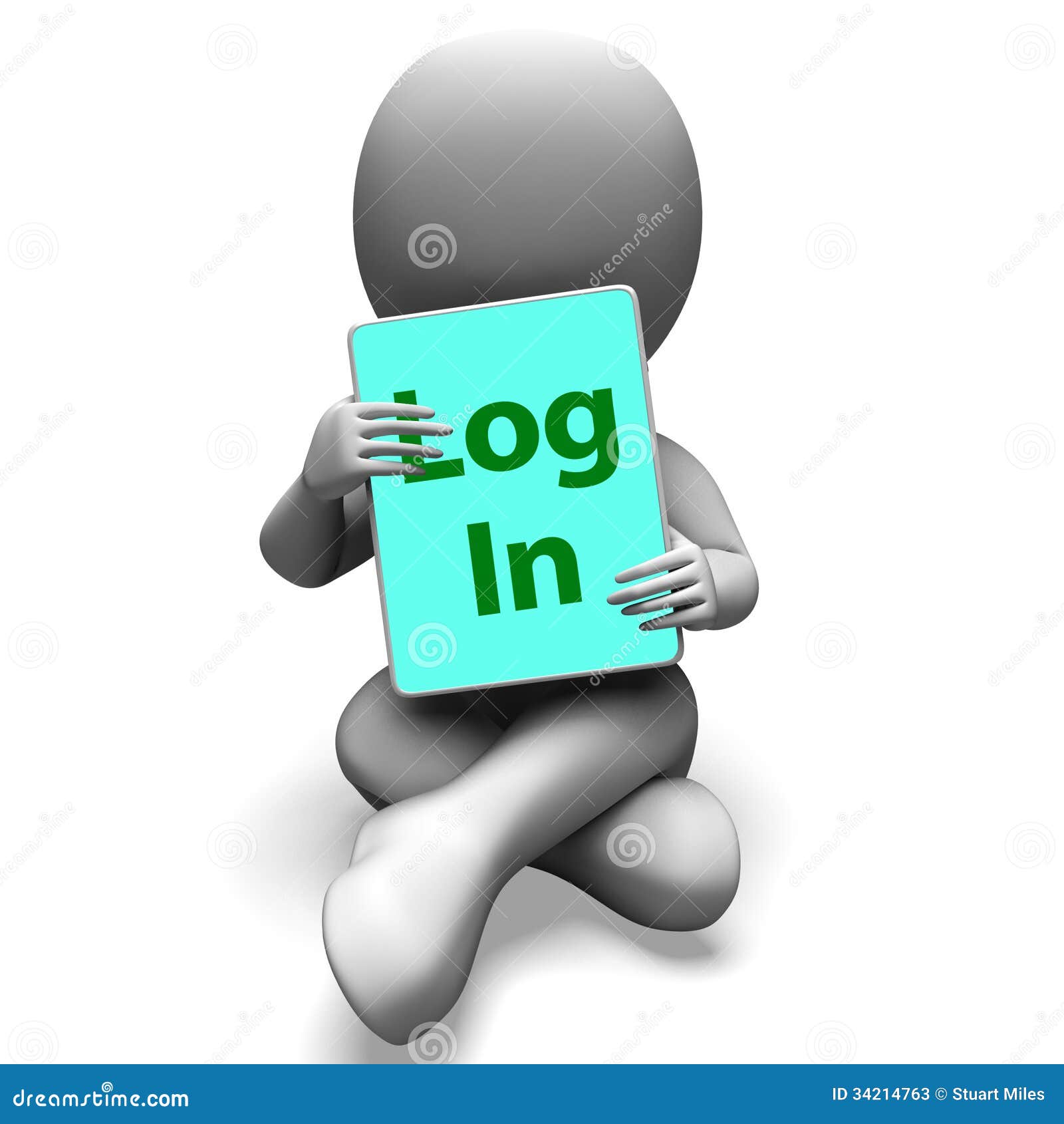 Log in Character Tablet Shows Username Signing in or Login Stock ...