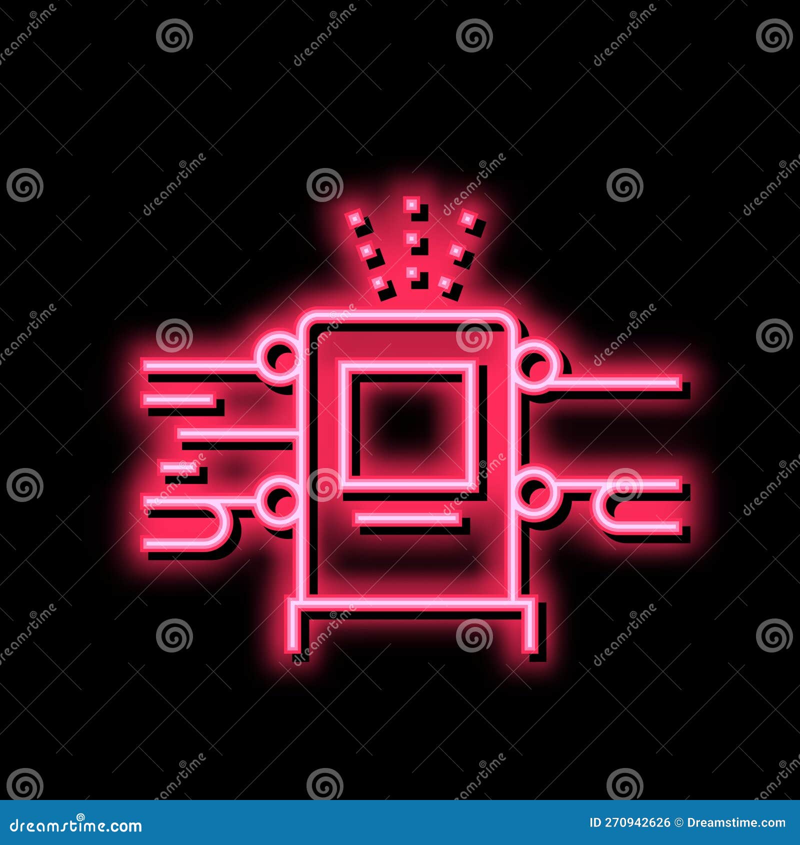Log Debarking Machine Neon Glow Icon Illustration Stock Vector ...