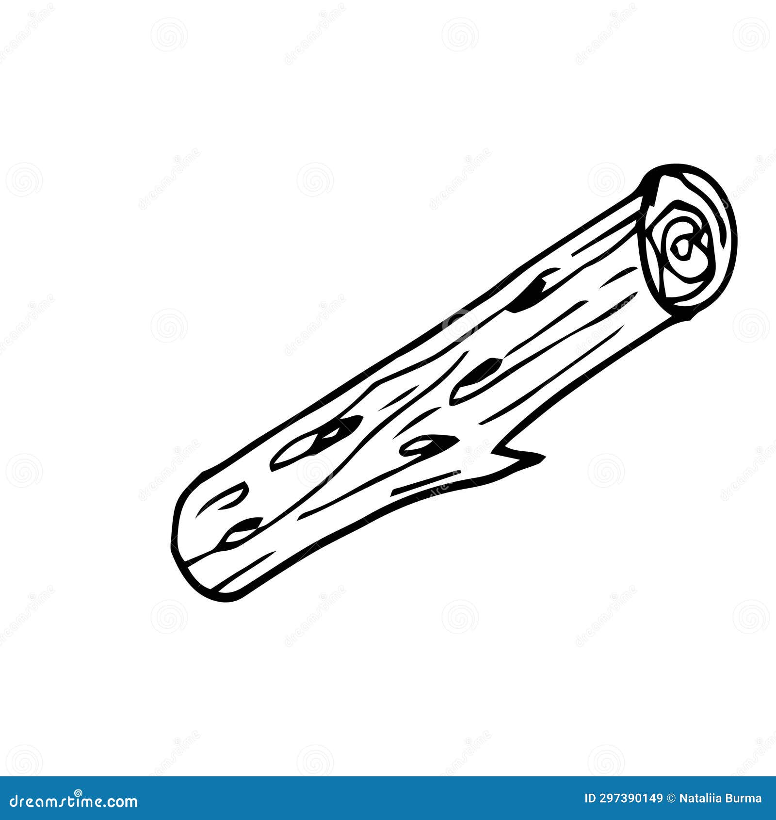 Log, Doodle Forest Camping Design Elements. Hand Drawn Vector ...