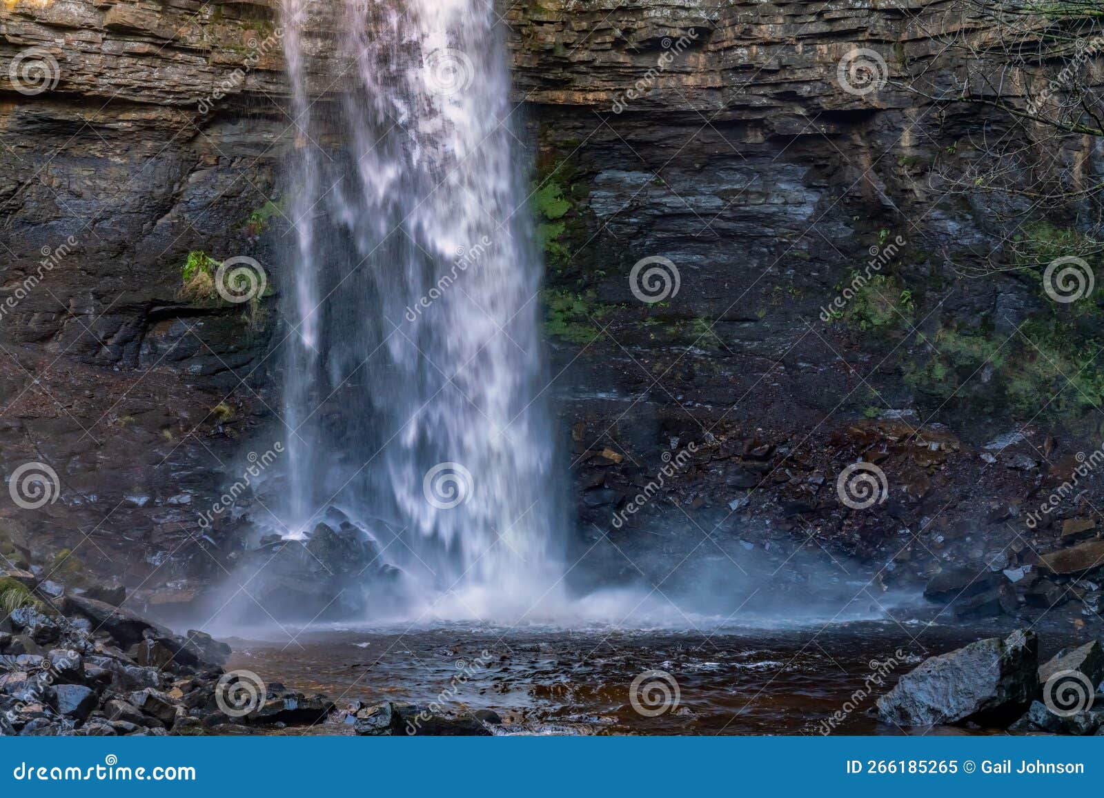 A log drop waterfall stock image. Image of island, dales - 266185265