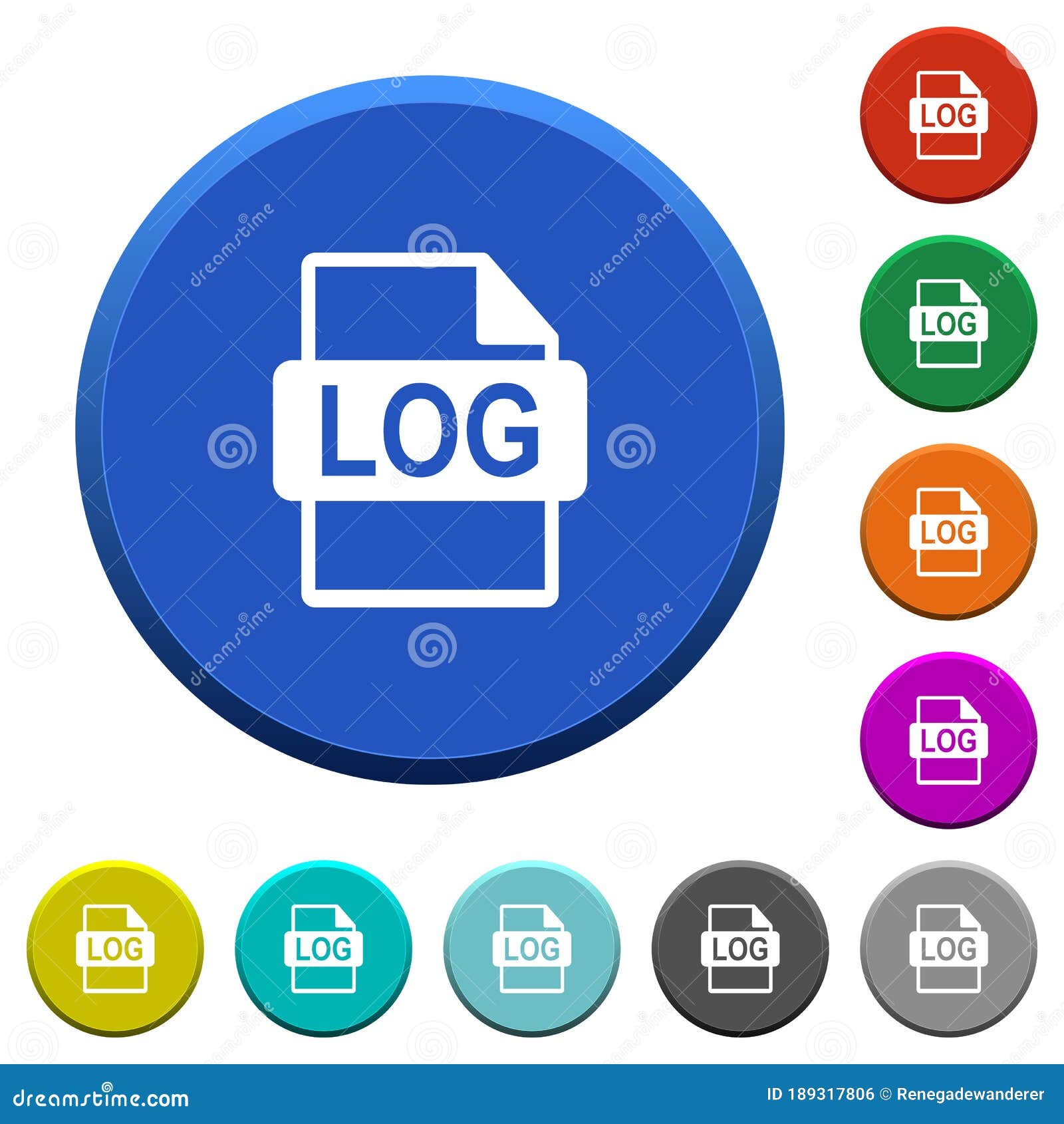 LOG File Format Beveled Buttons Stock Vector - Illustration of ledge ...