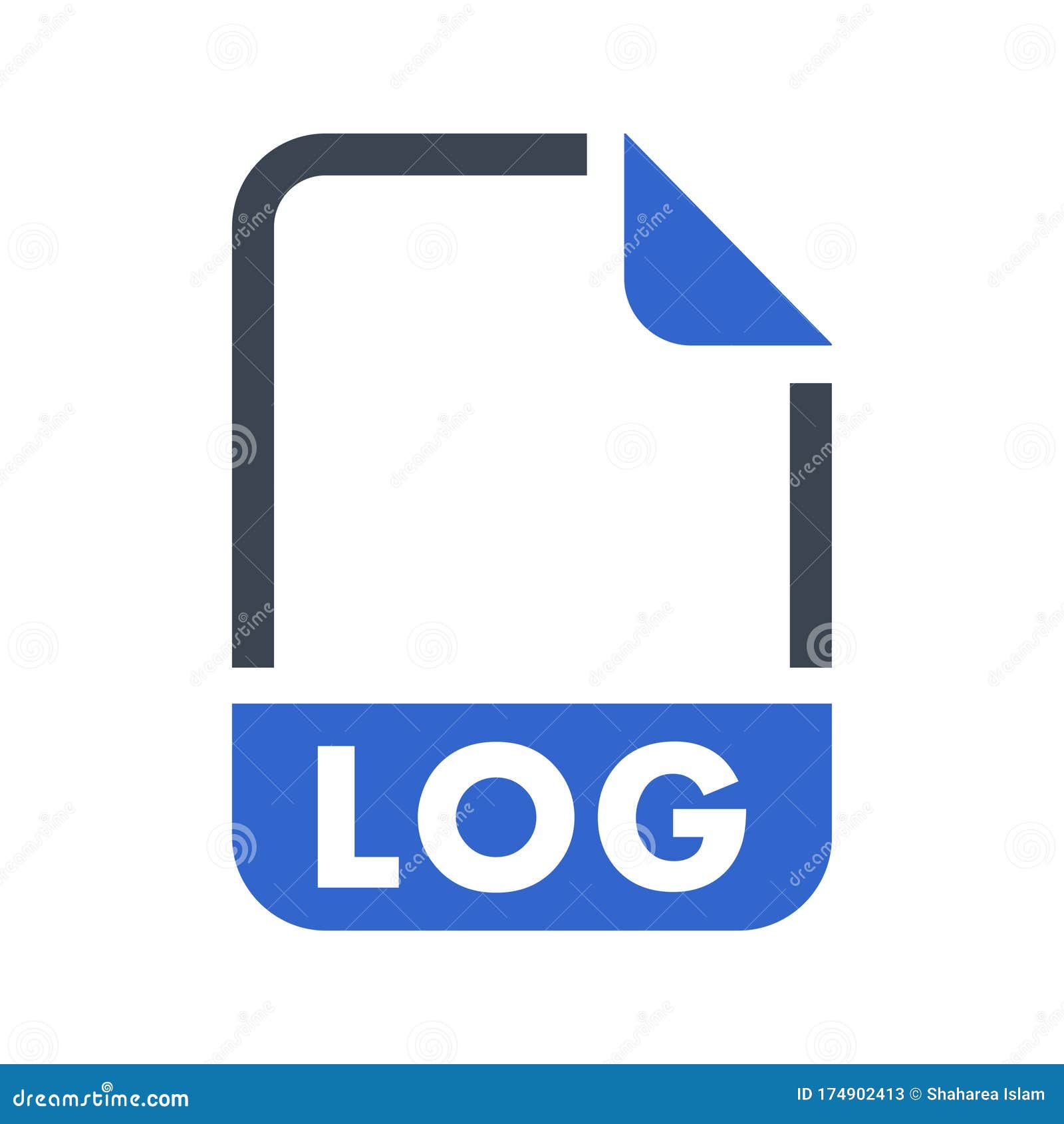 LOG File format icon stock vector. Illustration of document - 174902413