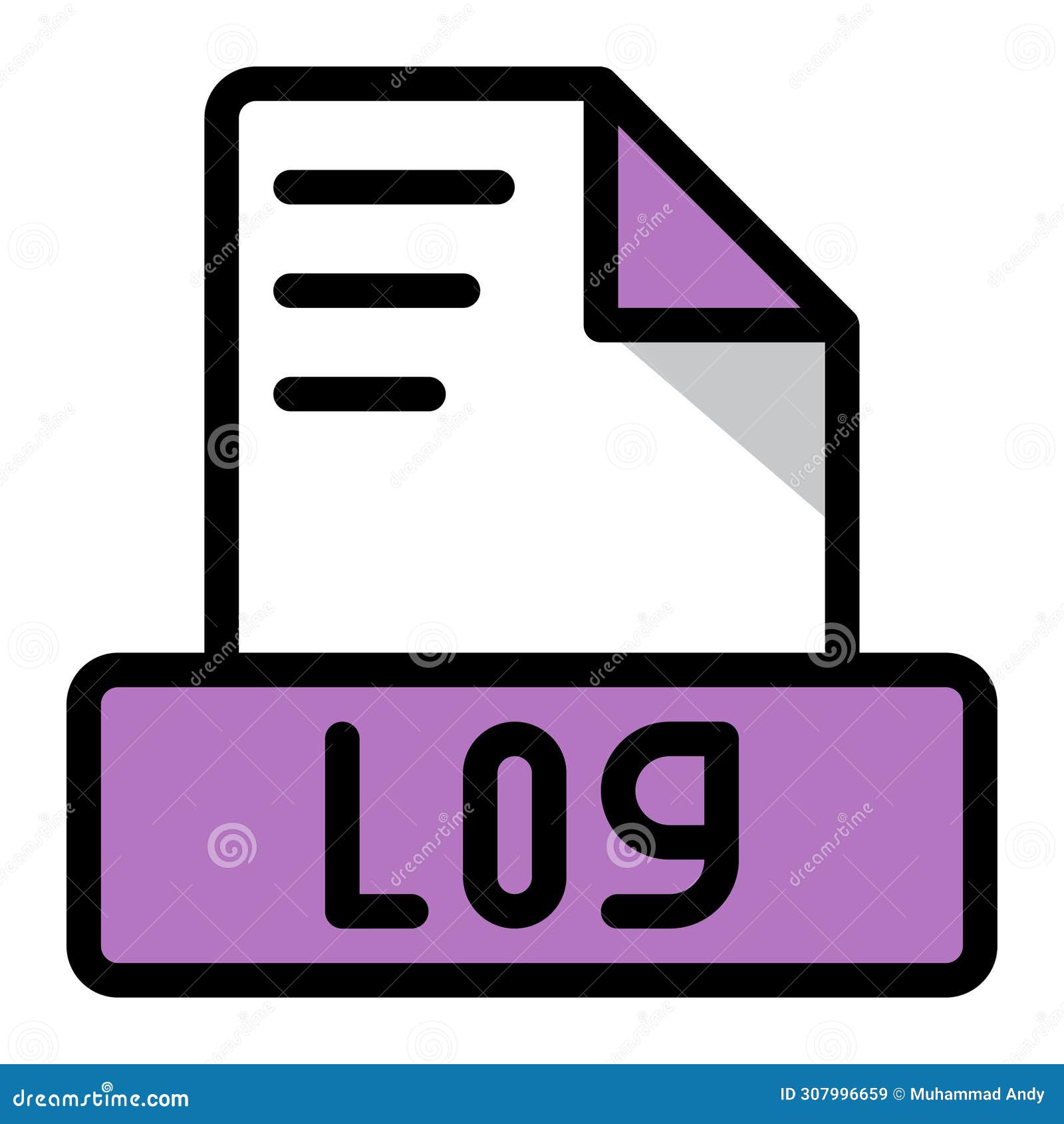 Log File Icon Colorful Style Design. Document Format Text File Icons ...