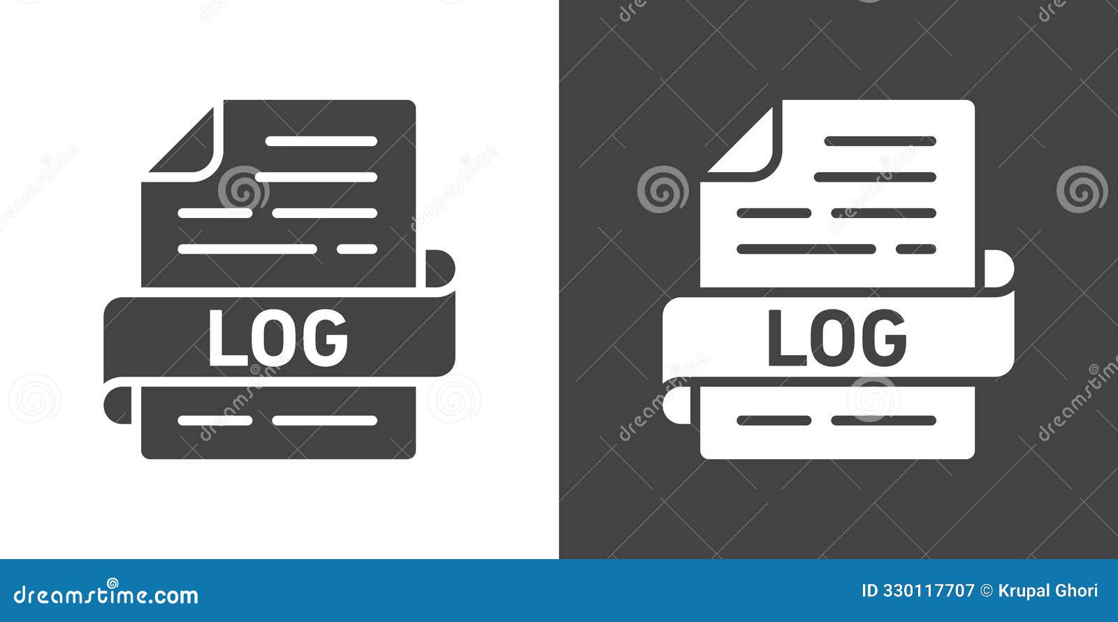Log File Icon Thin Line Illustration Set Stock Illustration ...