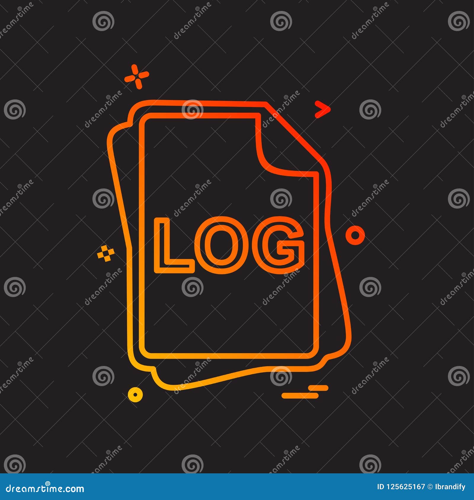LOG File Type Icon Design Vector Stock Vector - Illustration of sign ...