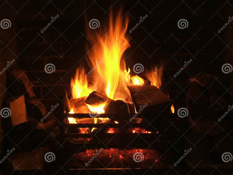 Log Fire stock photo. Image of logs, fire, burning, fireplace - 811526