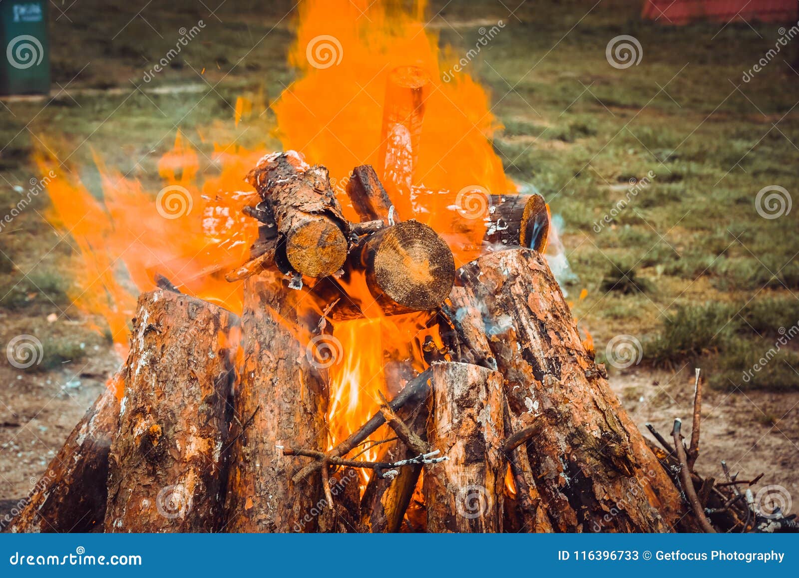 Log on the Fire stock image. Image of wood, fire, forest - 116396733