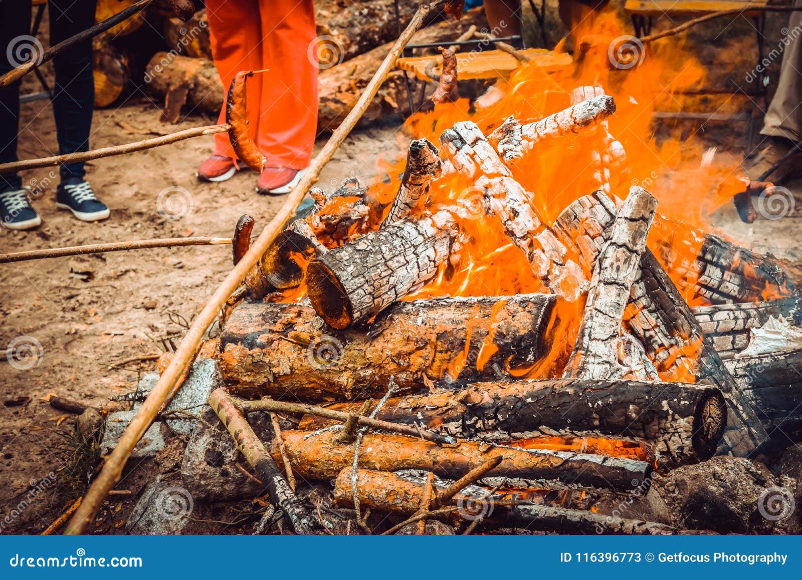 Log on the Fire stock image. Image of fire, cinders - 116396773