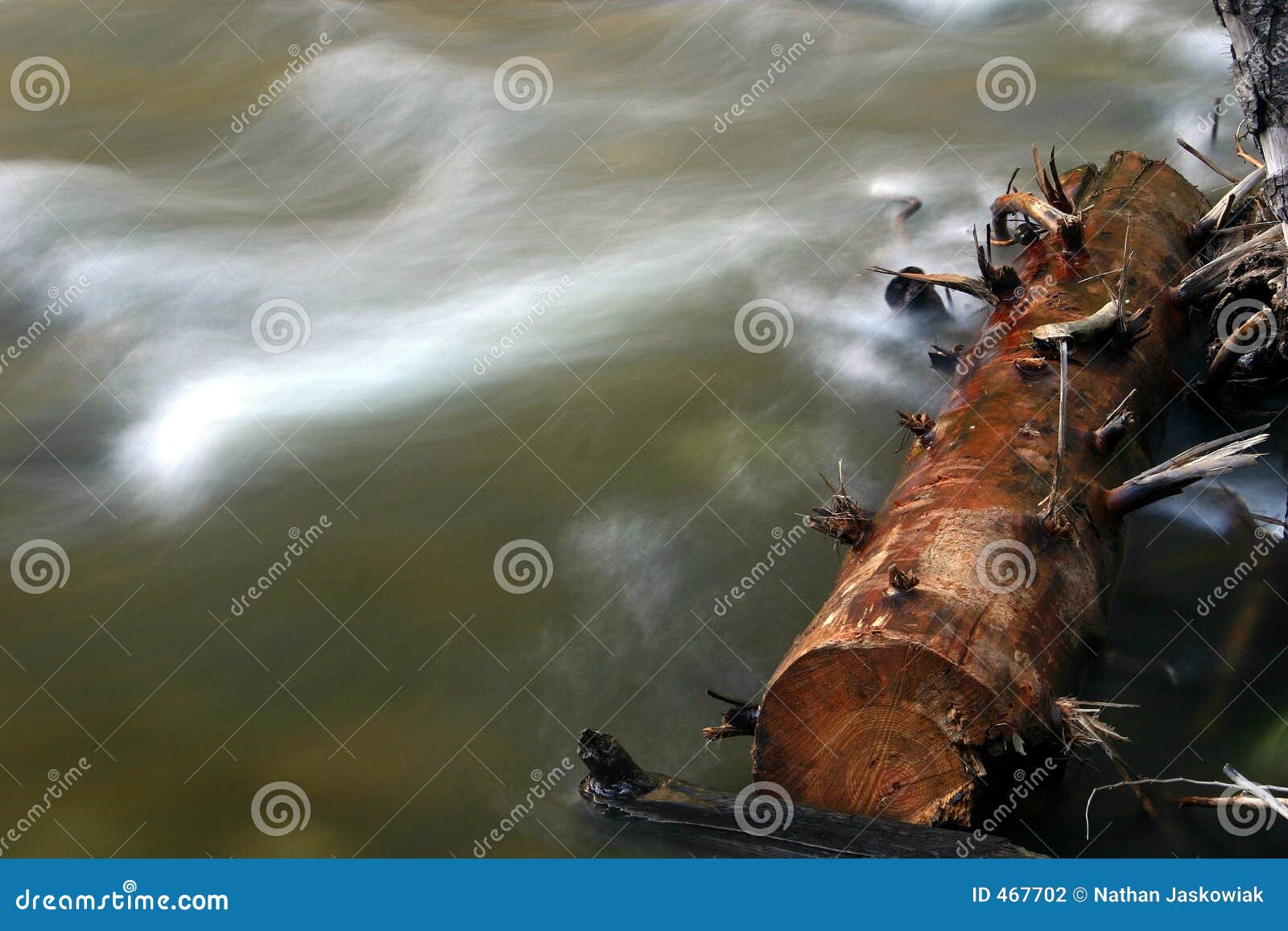 Log and Flowing River stock photo. Image of fresh, flowing - 467702