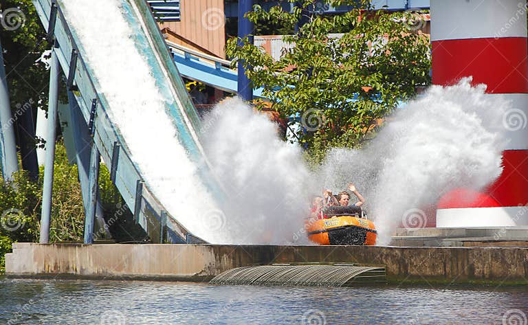 Log flume fairground ride editorial image. Image of thrill - 19834310