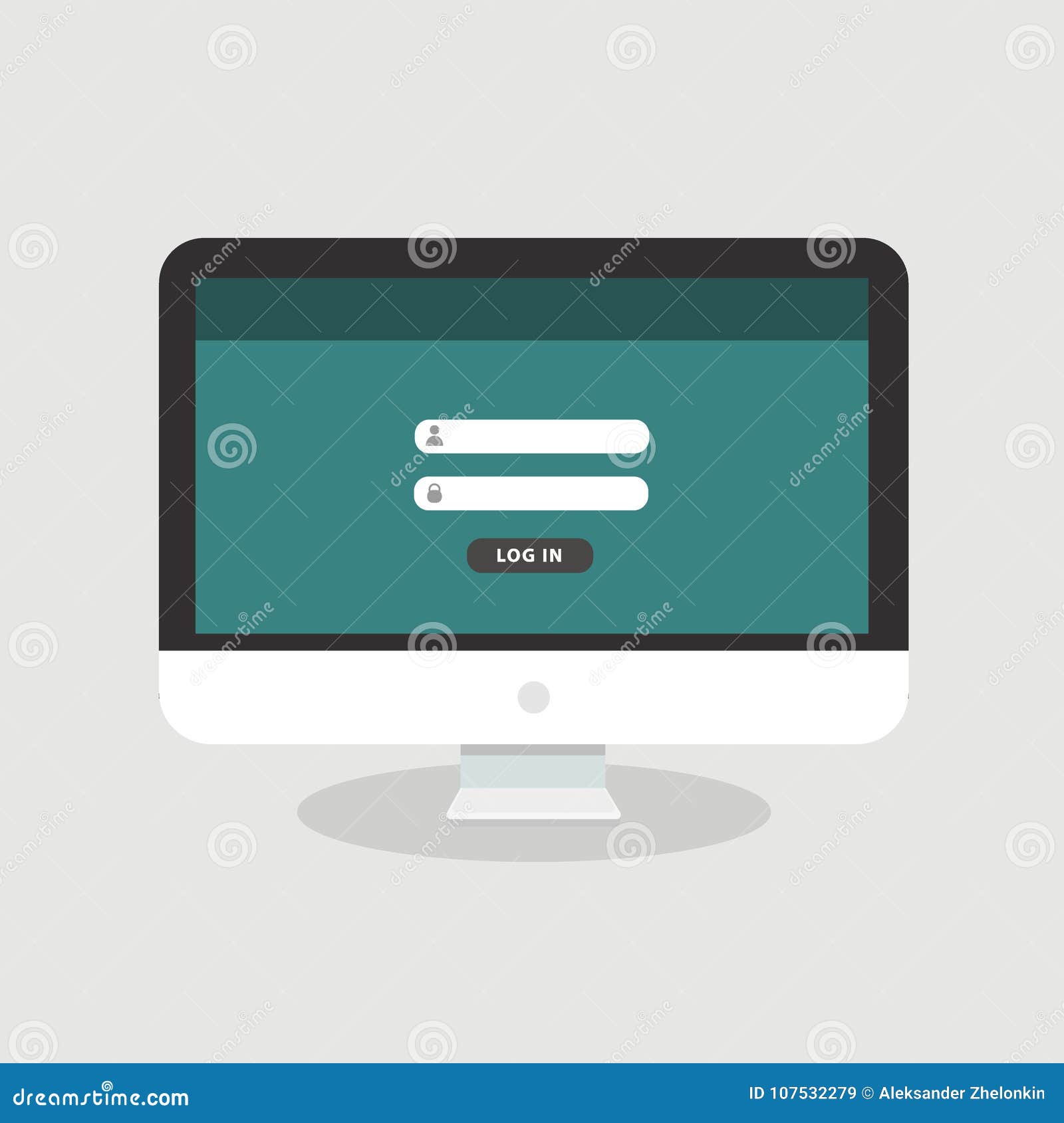 Log in Form Interface on the Computer Screen. for a Web Page, Site ...