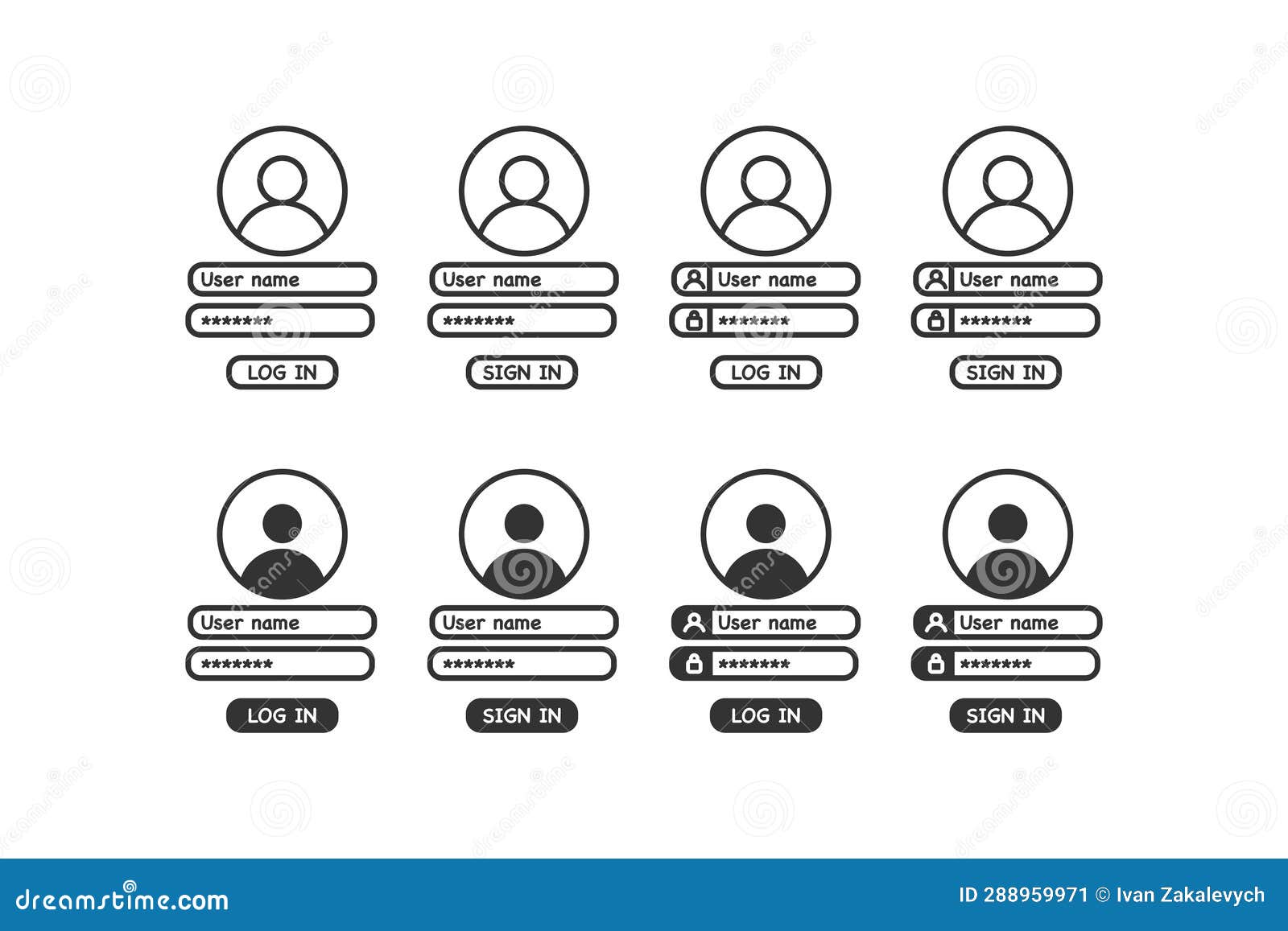 Log in Form Vector Banner Icon. Vector Illustration Design Stock ...