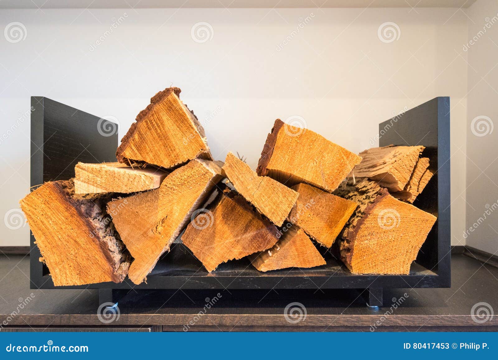 Log Holder Tray Full of Logs Stock Image - Image of fireside ...