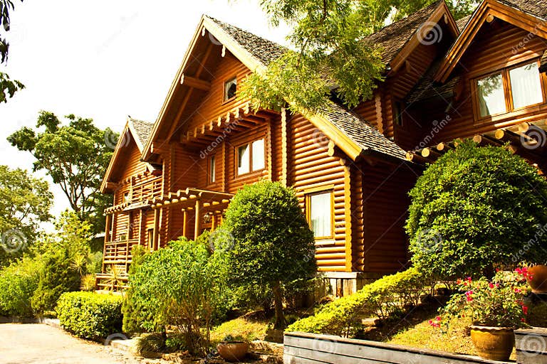 A log home stock photo. Image of outdoors, luxury, construction - 15401802