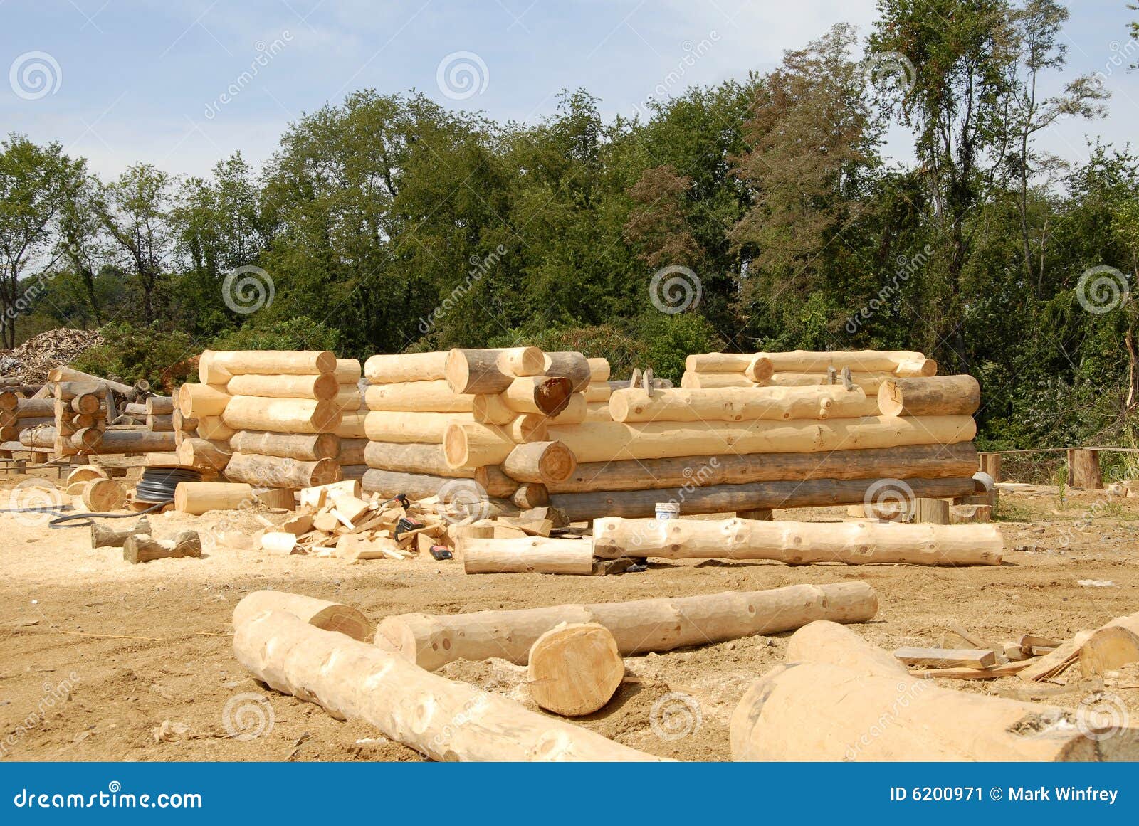Log Home Construction stock image. Image of estate, design - 6200971