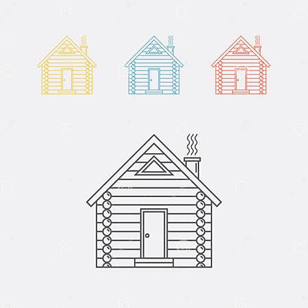 Log house icon stock vector. Illustration of little, loghouse - 97099392