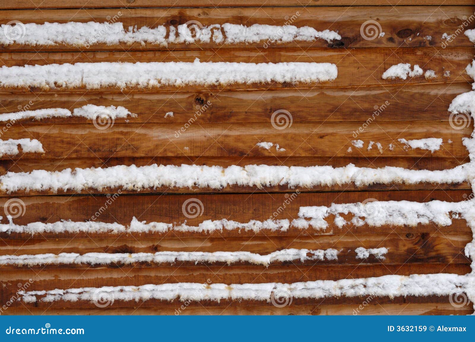 Log House Wall Covered with Snow Stock Image - Image of wintertime ...