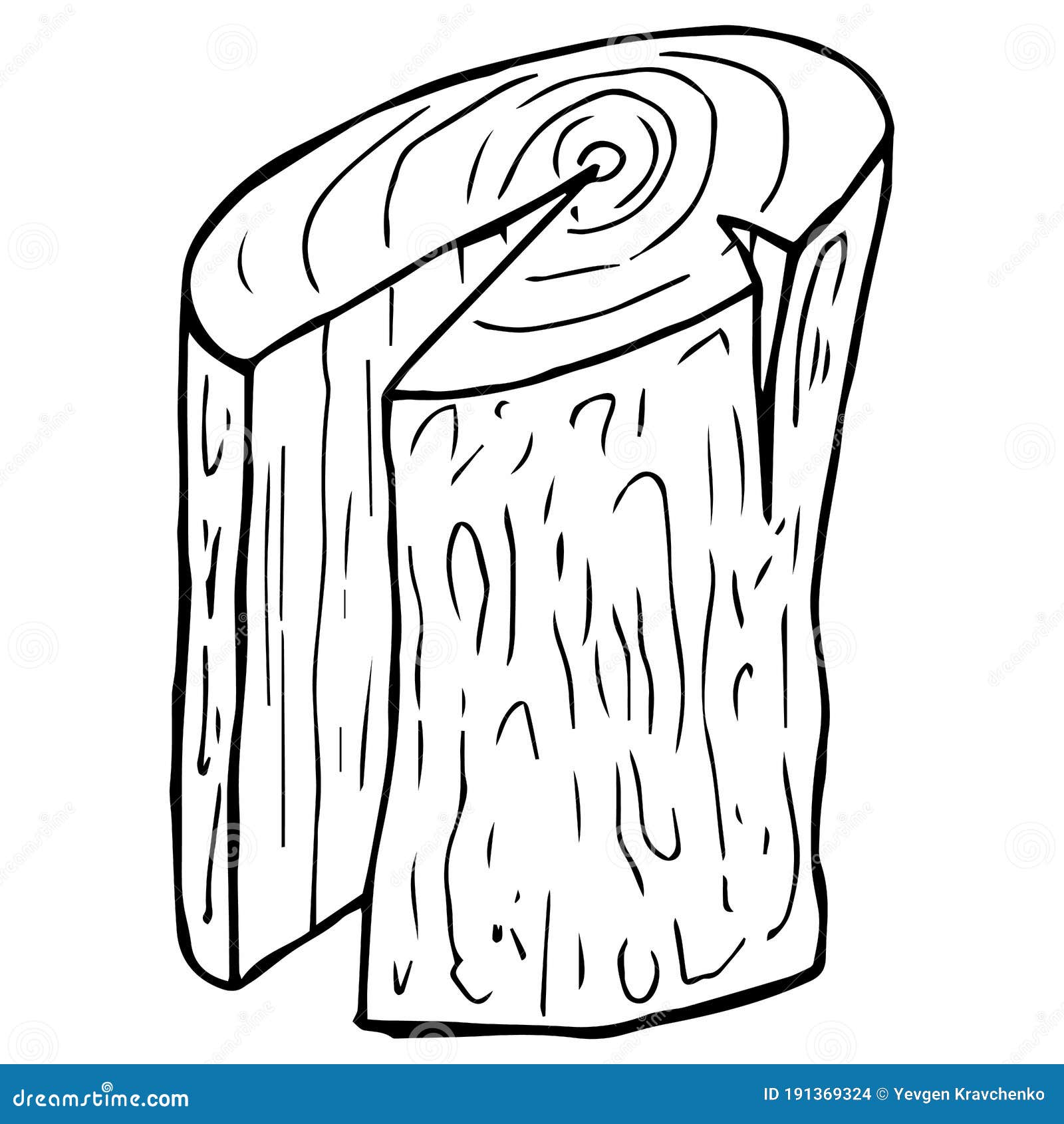 Log Icon. Vector of a Log, Wood Texture. Hand Drawn Log Stock Vector ...