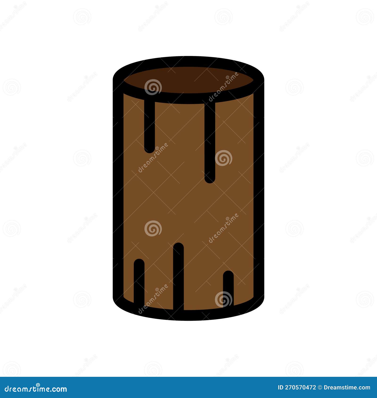 Log Line Icon Isolated on White Background. Black Flat Thin Icon on ...