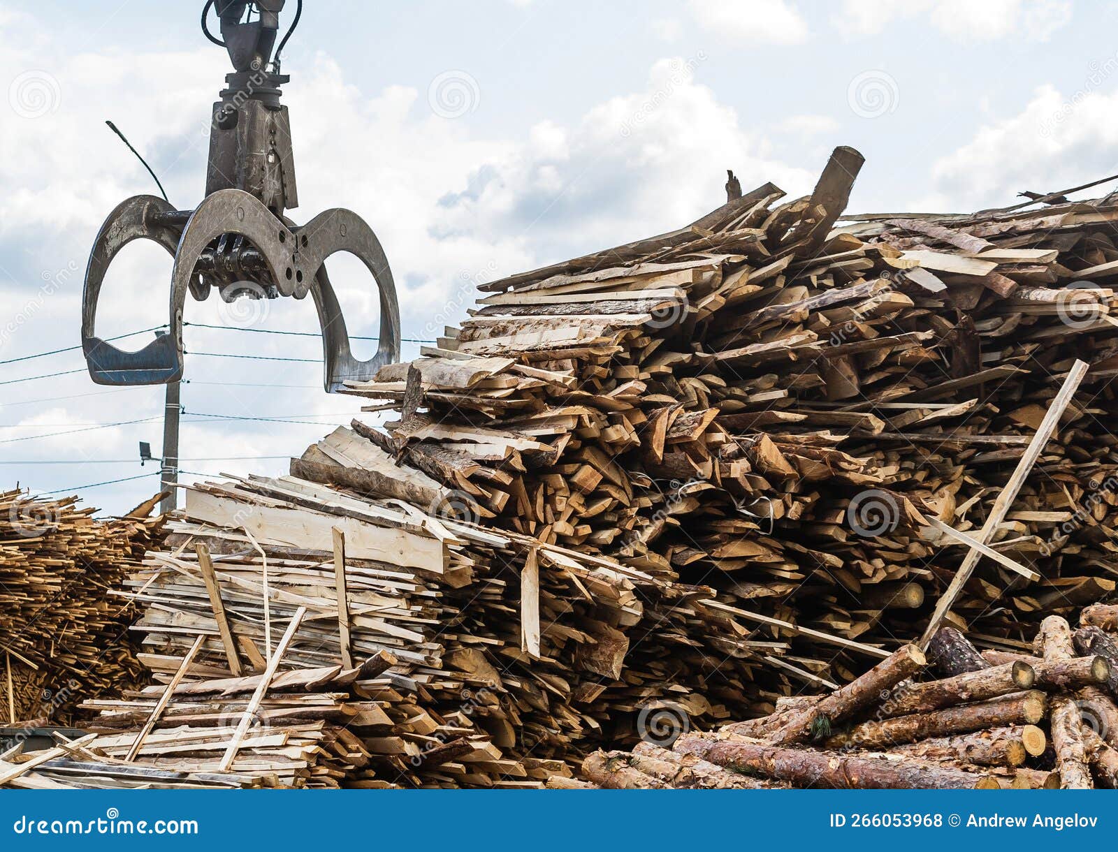 Log Loader or Forestry Machine Loads a Log Truck Stock Photo - Image of ...