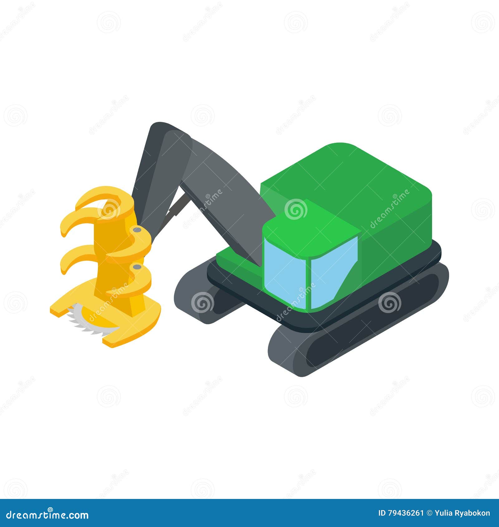 Log Loader Icon, Isometric 3d Style Stock Vector - Illustration of ...